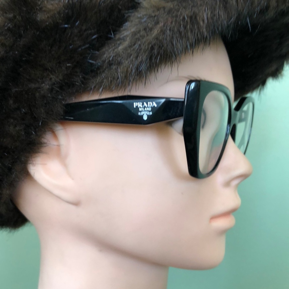 Prada (Vpr 18w) Black Prescription Lens Glasses - Wom… - Gem